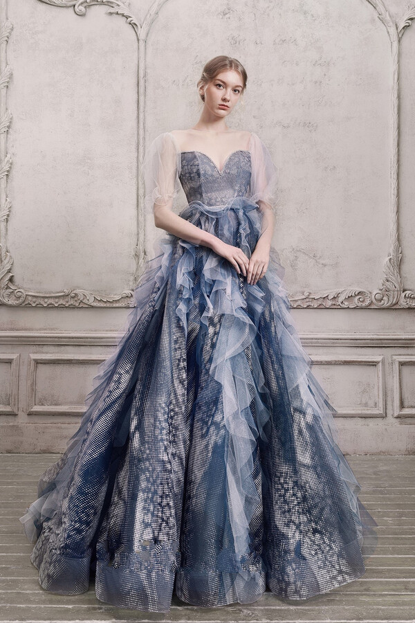 The Atelier Couture Cascading Ruffled Short Sleeve Gown - ShopStyle ...