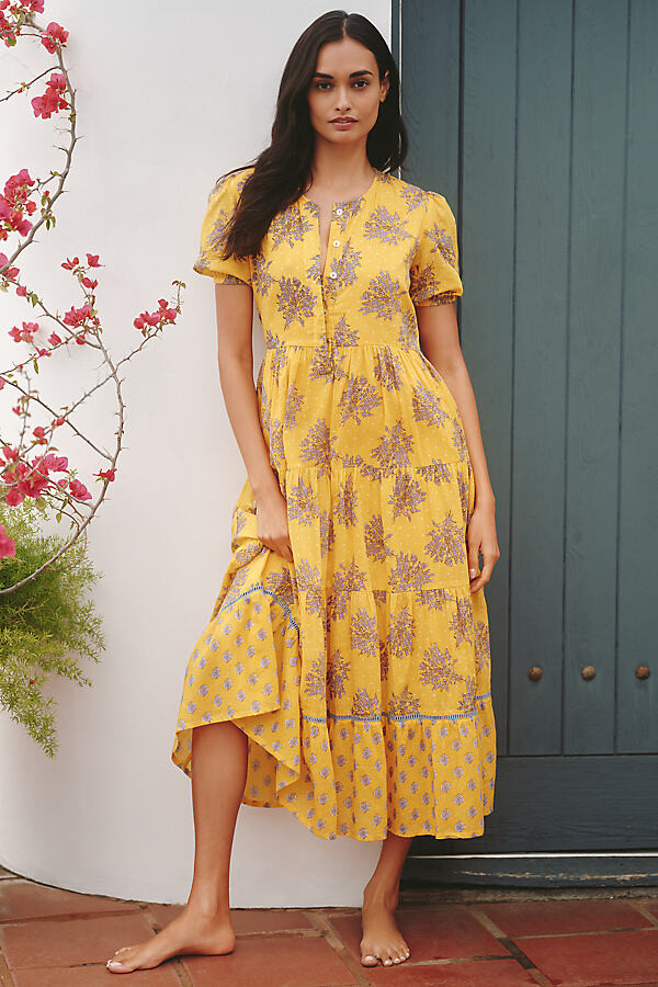 Ro's Garden Daphne Short-Sleeve Midi Dress - ShopStyle