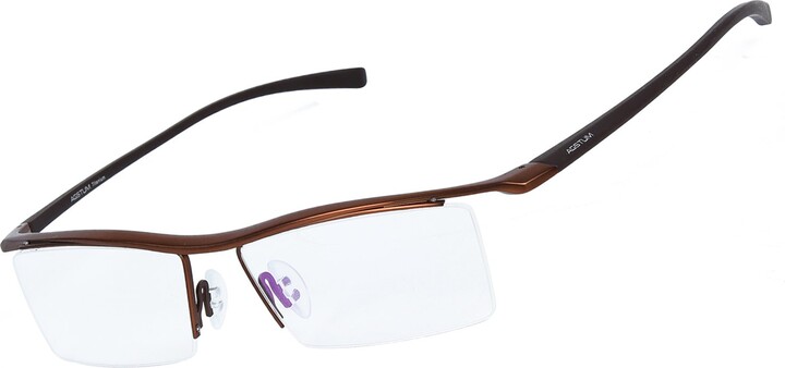 Agstum Mens Pure Titanium Semi Rimless Eyeglasses Business Optical