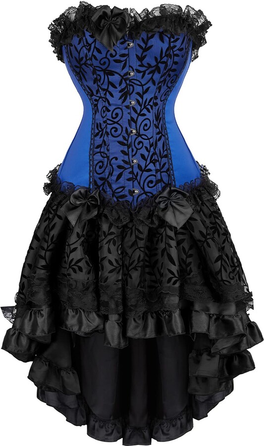 Grebrafan Steampunk Corset Skirt Lace Renaissance Corsets Bustiers ...