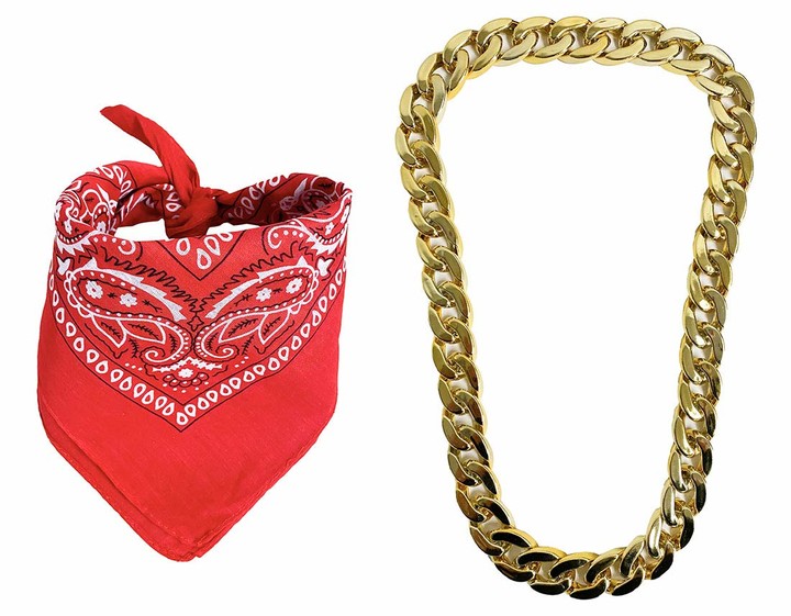 Card And Party Store Gangster Fancy Dress Gold Chunky Chain Necklace ...