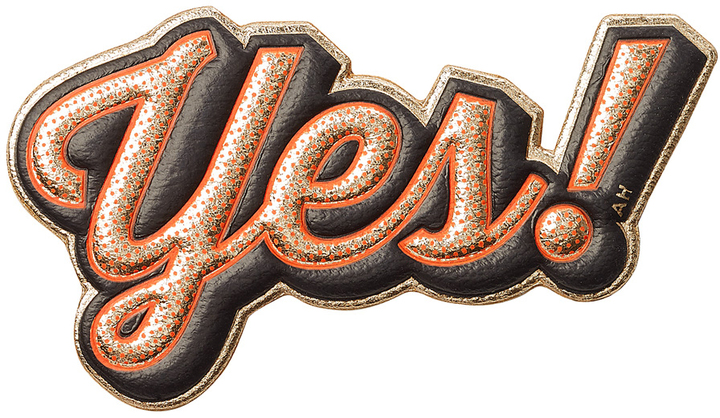 Anya Hindmarch Coasted Leather Yes Sticker - ShopStyle Clutches