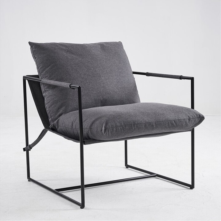 UNIKOME Modern Grey Sling Accent Chair With Metal Frame - ShopStyle ...