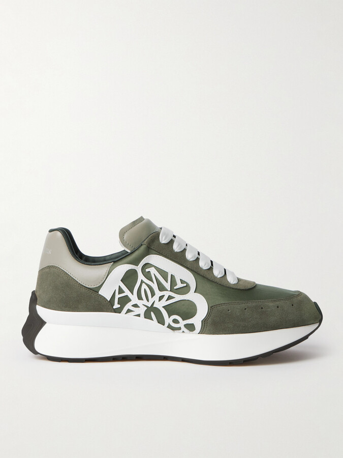 Alexander McQueen Sprint Runner Exaggerated-Sole Appliquéd Satin ...