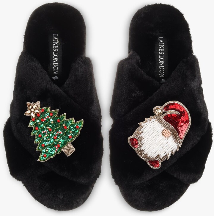 Laines London Christmas Tree & Gonk Slippers - ShopStyle