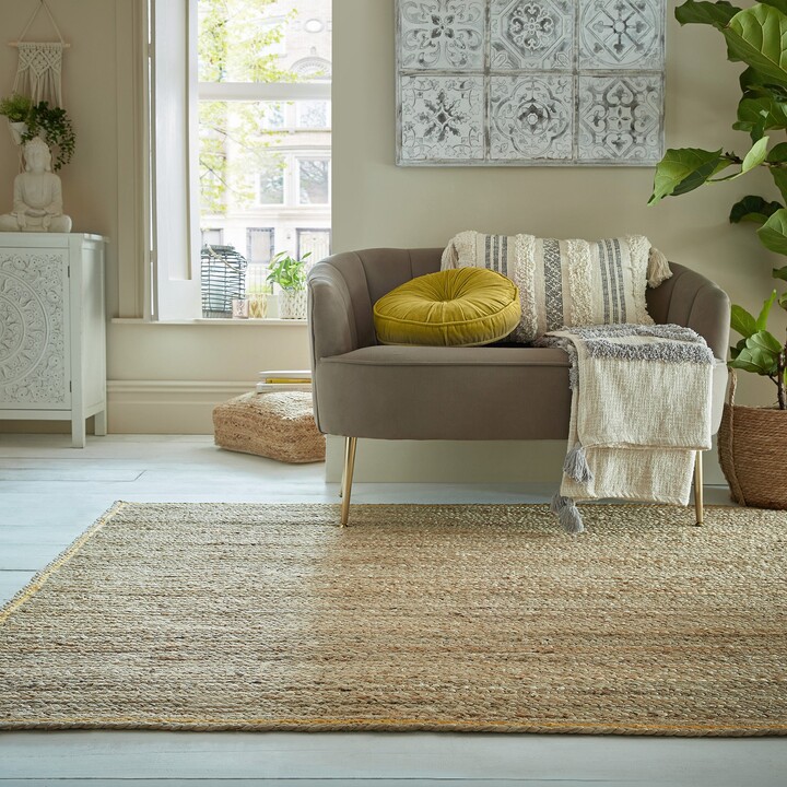 Dunelm Caleb Jute Border Rug Caleb Natural and Ochre - ShopStyle