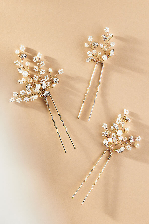 Twigs & Honey Dainty Beaded Fern Leaf Hair Pins, Set of 3 - ShopStyle