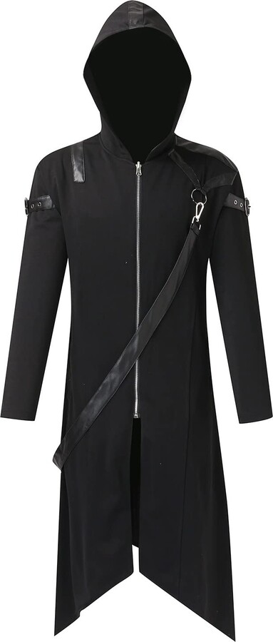 Beokeuioe Vintage Medieval Gothic Leather Jacket Men's Jacket Assassins ...