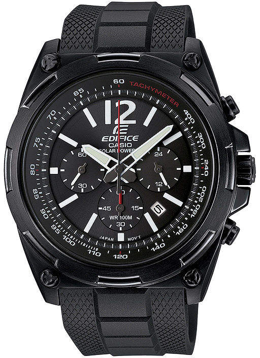 Casio Edifice Mens Black Dial Black Resin Strap Solar Watch EFR545SBPB ...