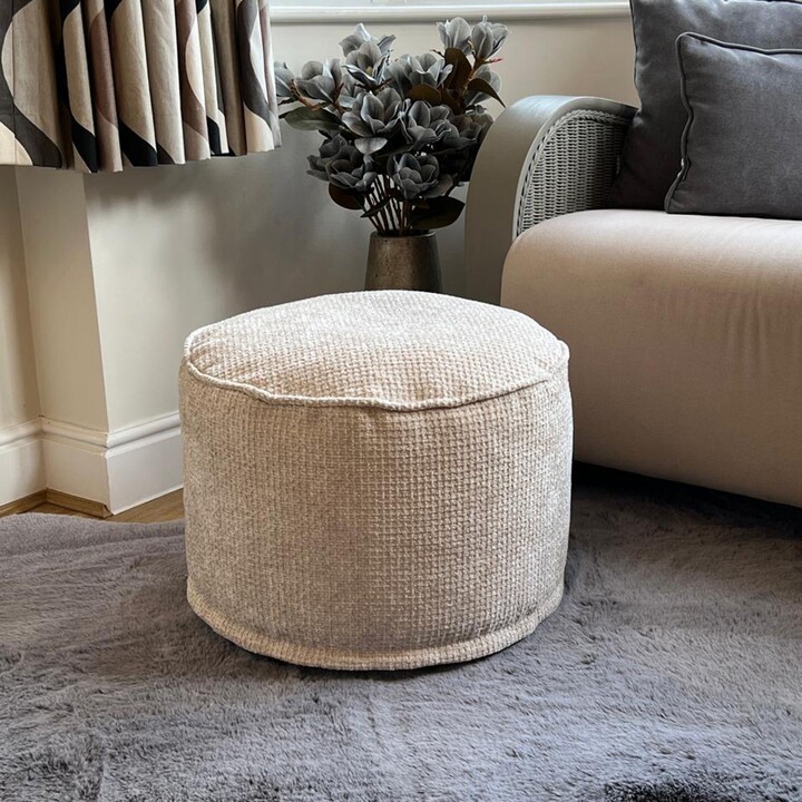 Daro Waffle Round Pouffe Cream - ShopStyle Poufs