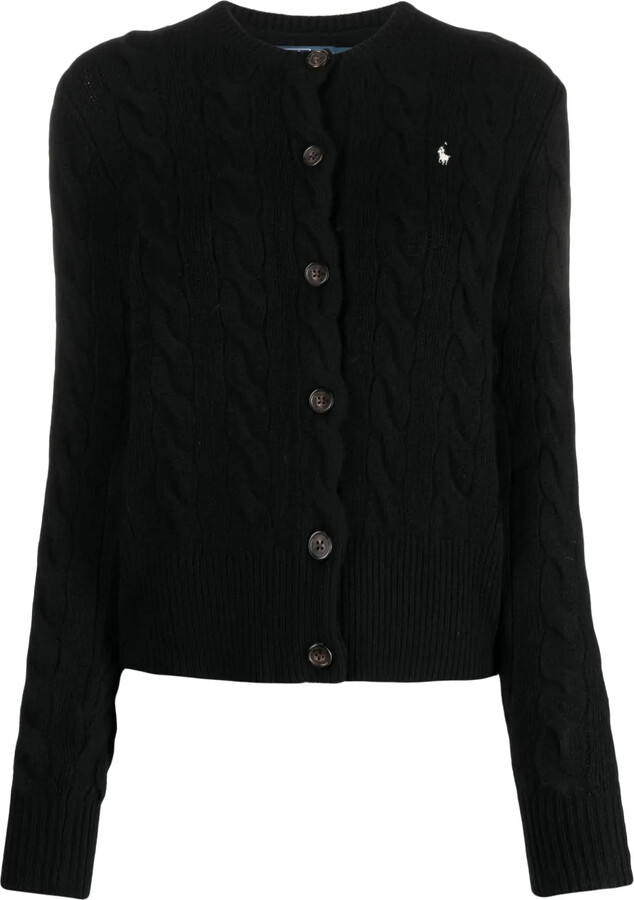 Polo Ralph Lauren Polo Pony-embroidered cable-knit cardigan - ShopStyle