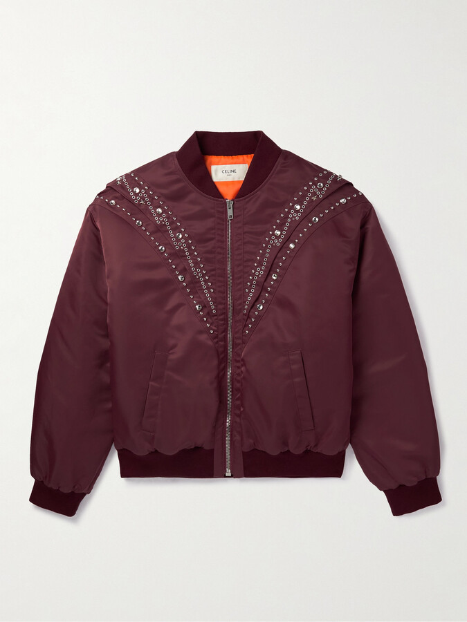 Celine Homme Embellished Shell Bomber Jacket - ShopStyle