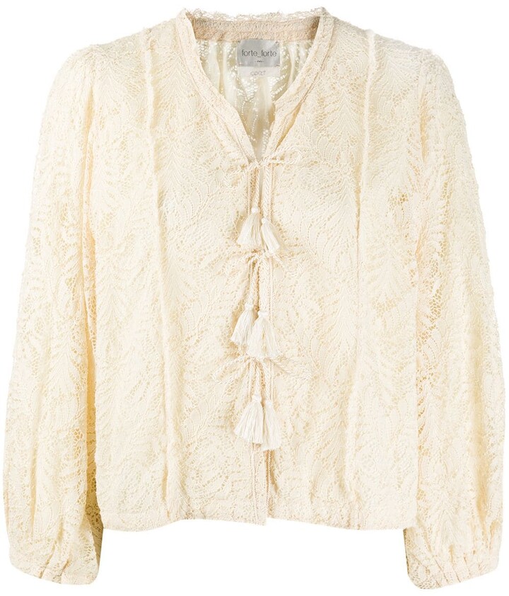 Forte Forte Stretch-Lace Crop Jacket - ShopStyle