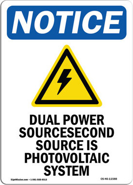 SignMission Notice Dual Power Source Sign with Symbol Sign - ShopStyle ...