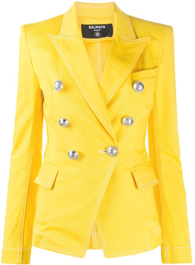 Balmain Structured Double-Breasted Blazer - ShopStyle