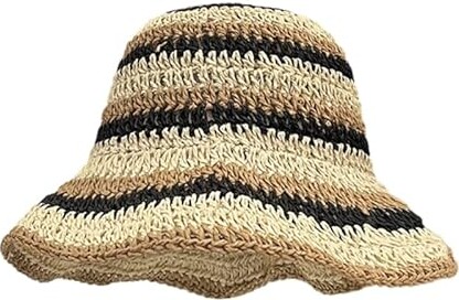 Lerpwige Summer Women Hot Girl Straw Knitting Hat Outdoor Anti-UV Brim ...