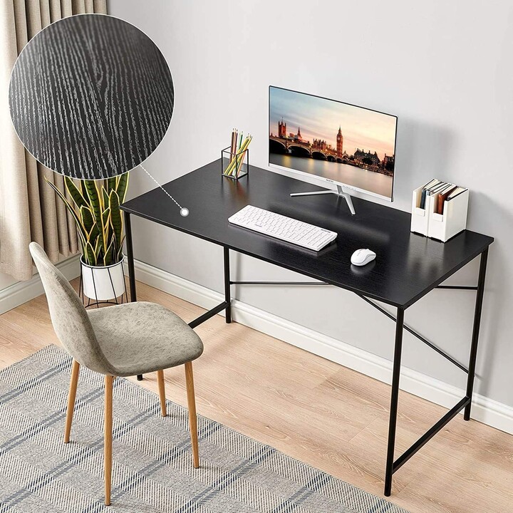 NINEDIN Home Office Desk Computer Desk with Metal Frame Workstation ...