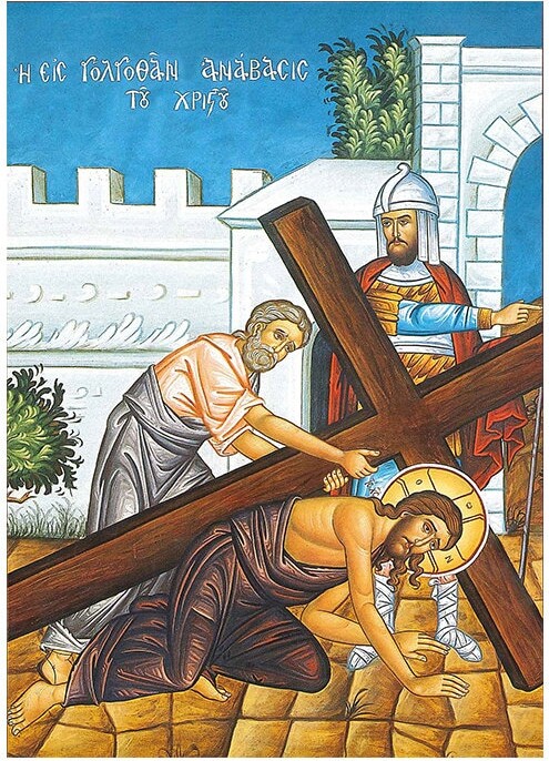 Etsy Jesus Christ Road To Golgotha Icon, Carrying The Cross On Way ...