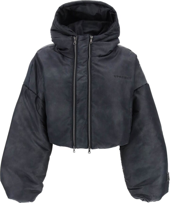 Y/Project Double Collar Cropped Puffer Jacket - ShopStyle