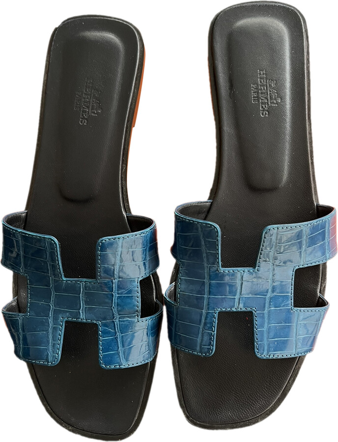 Hermes Oran alligator mules - ShopStyle