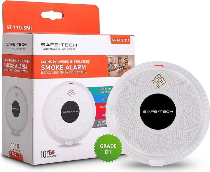 Living and Home Mains Powered Interlinked Smoke Alarm with Built-in RF ...