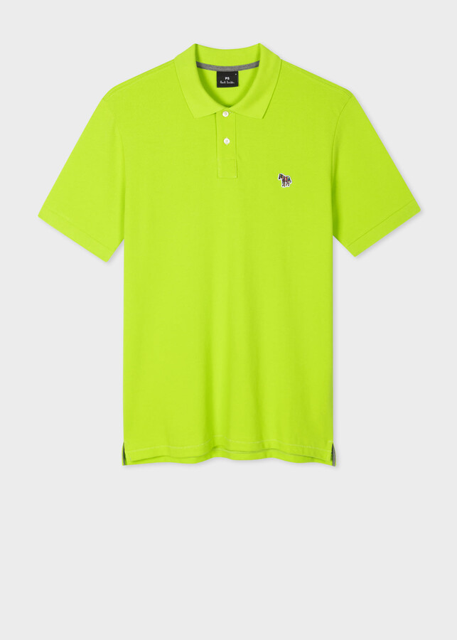 Paul Smith Lime Green Cotton-Piqué Zebra Logo Polo Shirt - ShopStyle