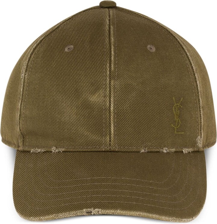 Saint Laurent Cassandre denim cap - ShopStyle Hats