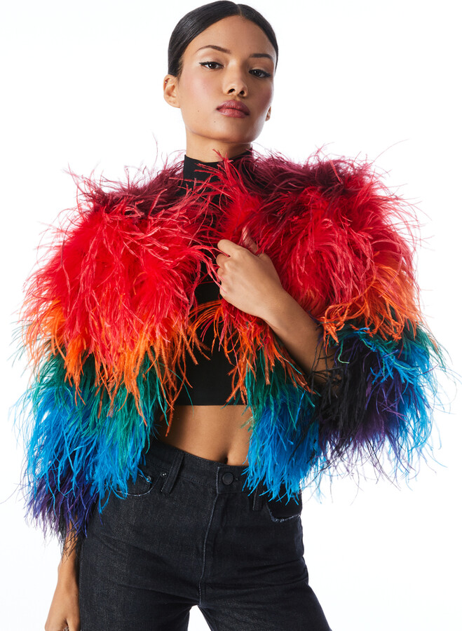 Alice + Olivia Kidman Feather Jacket - ShopStyle