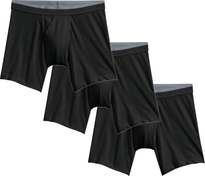 Bombas Men's Cotton Modal Blend Boxer Brief Underwear 3-Pack - Black ...