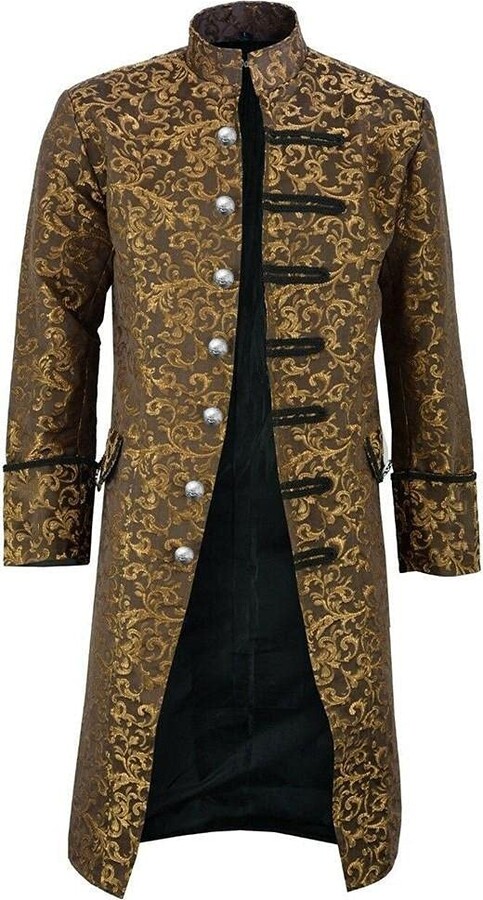 Kuokuo Men's Steampunk Jacket Gothic Medieval Tailcoat Coat Victorian Renaissance Costume Tuxedo ...