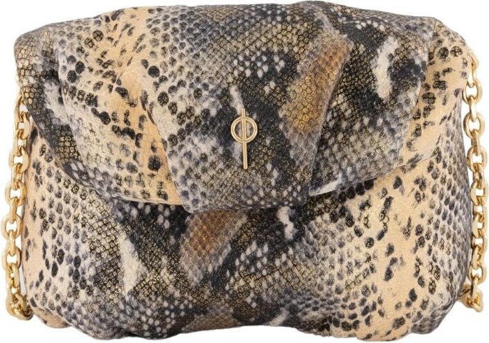 Otrera - Baby Snake Shiny Leda Gold - Leather Cossbody - ShopStyle Clutches