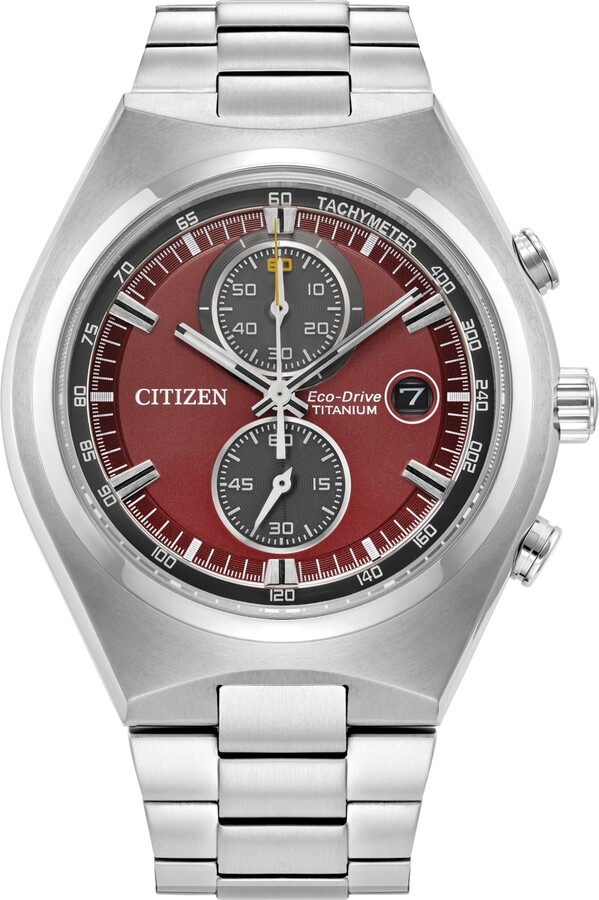 Citizen Eco-Drive Men's Chronograph Weekender Silver-Tone Titanium ...