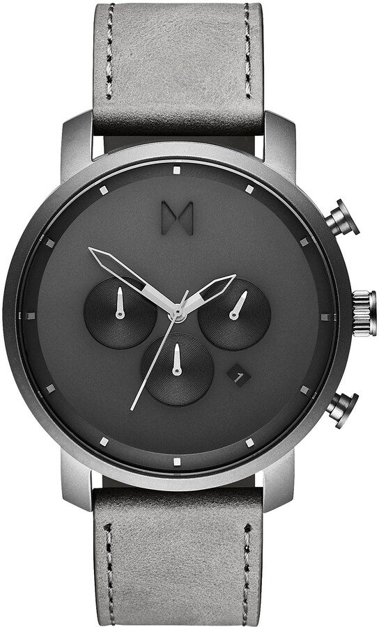 MVMT The Chrono Chronograph Leather Strap Watch, 45mm - ShopStyle