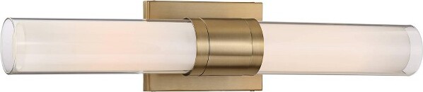 Possini Euro Design Brianna Modern Wall Light Brass Hardwire 23 1/2" 2-Light Fixture Clear Opal ...