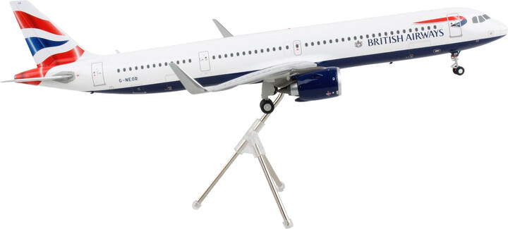 Airbus A321neo Commercial Aircraft "British Airways" White with Tail Stripes "Gemini 200" Series ...