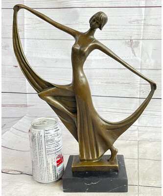Trinx Bairagi Slender Art Deco Dancer Showgirl Fashion Model Bronze Statue Sculpture Original 13 ...