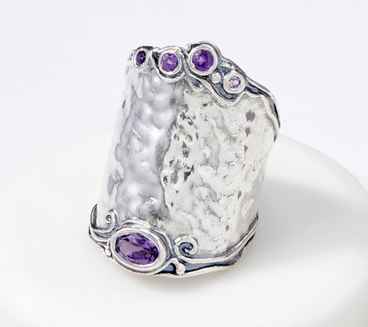 Or Paz Sterling Silver Bold Graduated Hammered Gemstone Ring - ShopStyle