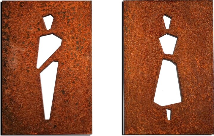Etsy Toilet Metal Signs. Wc Symbols Corten. Industrial Toilet Sign ...