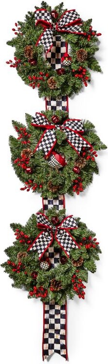 Mackenzie Childs Mackenzie-Childs Cozy Christmas Triple Door Wreath ...