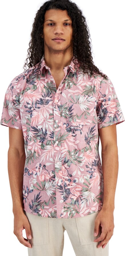 Sun + Stone Men's Hans Regular-Fit Tropical Floral-Print Button-Down ...