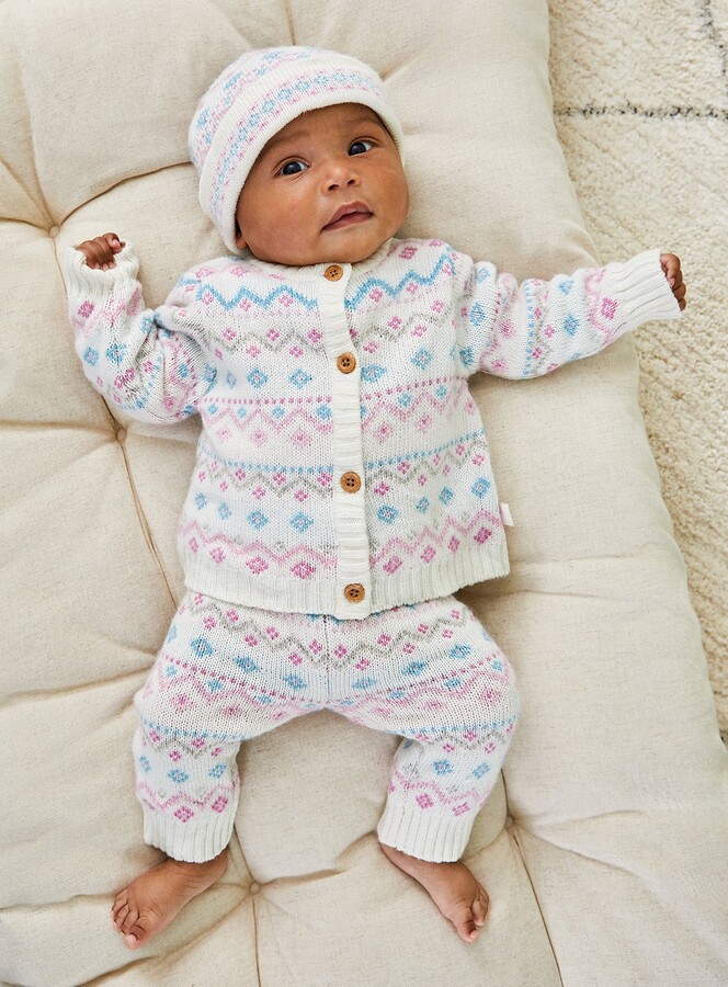 JoJo Maman Bebe Cream Cream JOJO MAMAN BÉBÉ 3 Piece Fair Isle Baby Knit ...