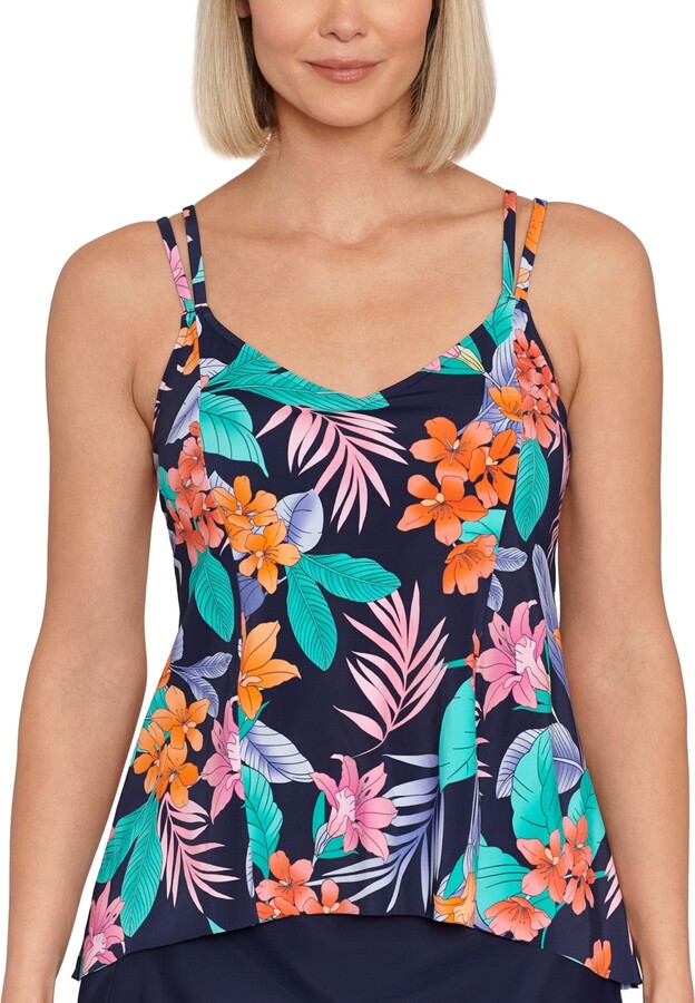 Swim Solutions Women's Princess-Seam Tankini Top, Created For Macy's ...