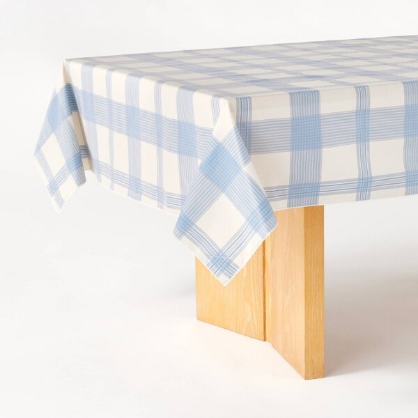 Threshold designed w/Studio McGee 60"x84" Oiled Tablecloth Blue Plaid ...