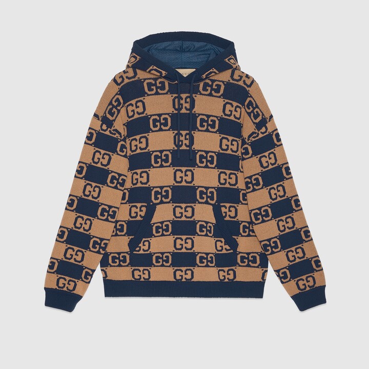 Gucci GG cotton jacquard hooded sweater - ShopStyle