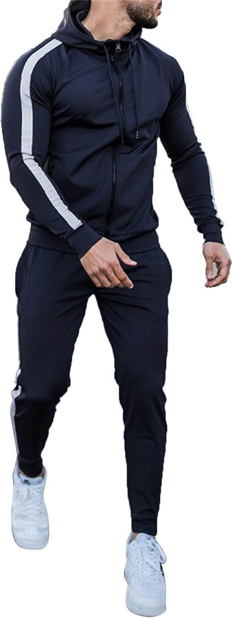 ETHKIA Men's Tracksuits Set Long Sleeve Loose Fitting Winter Sets for ...
