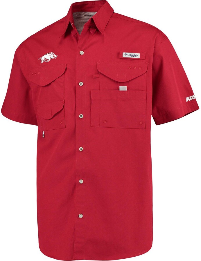 Men's Columbia Cardinal Arkansas Razorbacks Bonehead PFG Shirt - ShopStyle