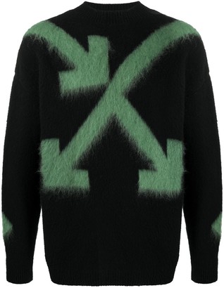 Off-White intarsia Arrow jumper - ShopStyle Crewneck Sweaters