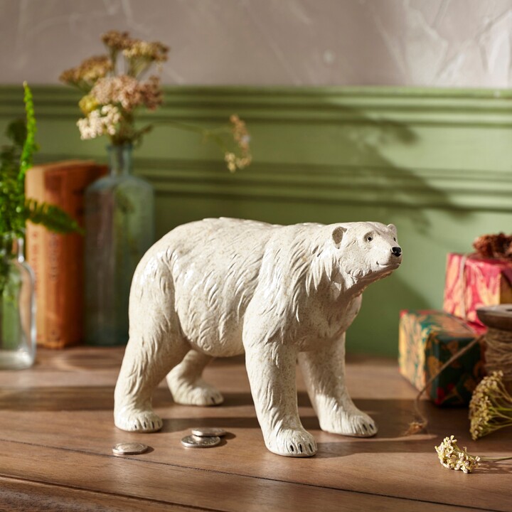Natural History Museum Polar Bear Money Box Cream - ShopStyle