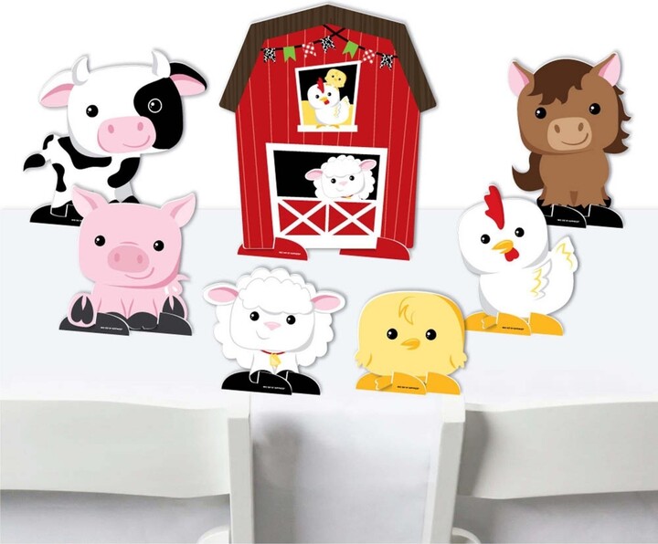 Big Dot Of Happiness Farm Animals - Barnyard Centerpiece Table Decor ...