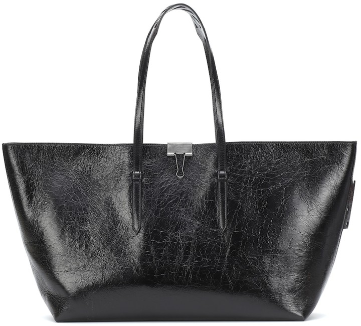 Off-White Binder Large leather tote - ShopStyle
